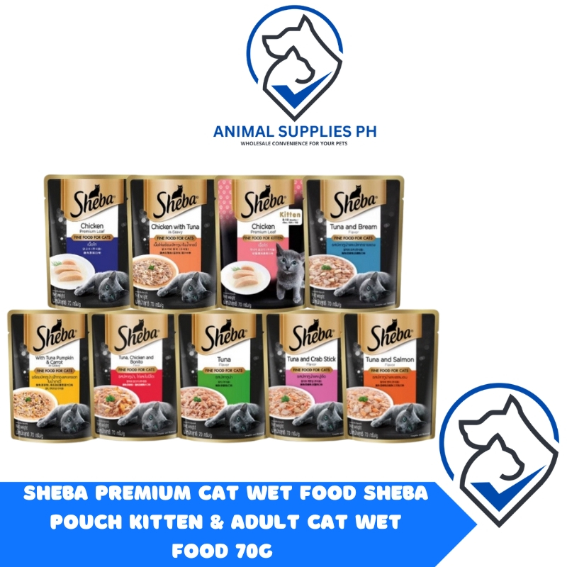 Sheba Premium Cat Wet Food Sheba Pouch Kitten & Adult Cat Wet Food 70g | Shopee Philippines