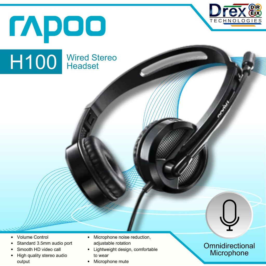 Rapoo H100 Wired 3.5mm Stereo Headset | Shopee Philippines
