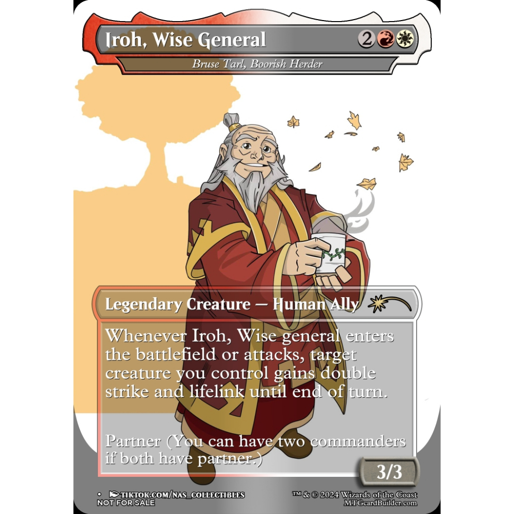 Iroh Avatar General ALT Custom MTG Token Foil, Glossy, 3D, Glossy ...