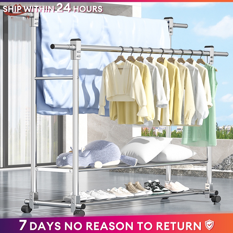 Foldable Sampayan Stainless Steel Clothes Rack Laundry Drying Stand ...