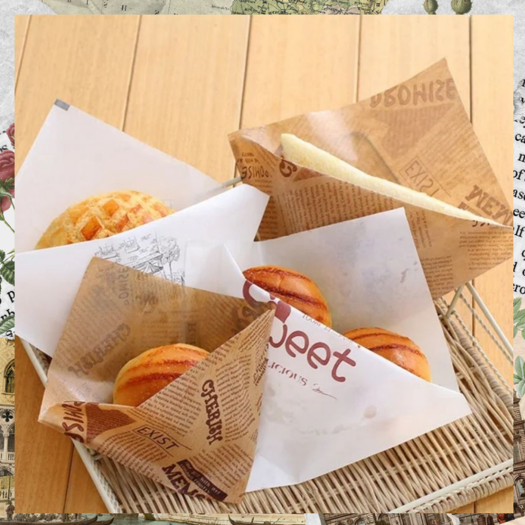 Paper Pouch Wrapper 4x4inches for Donuts Cookies Breads Burger | Shopee ...