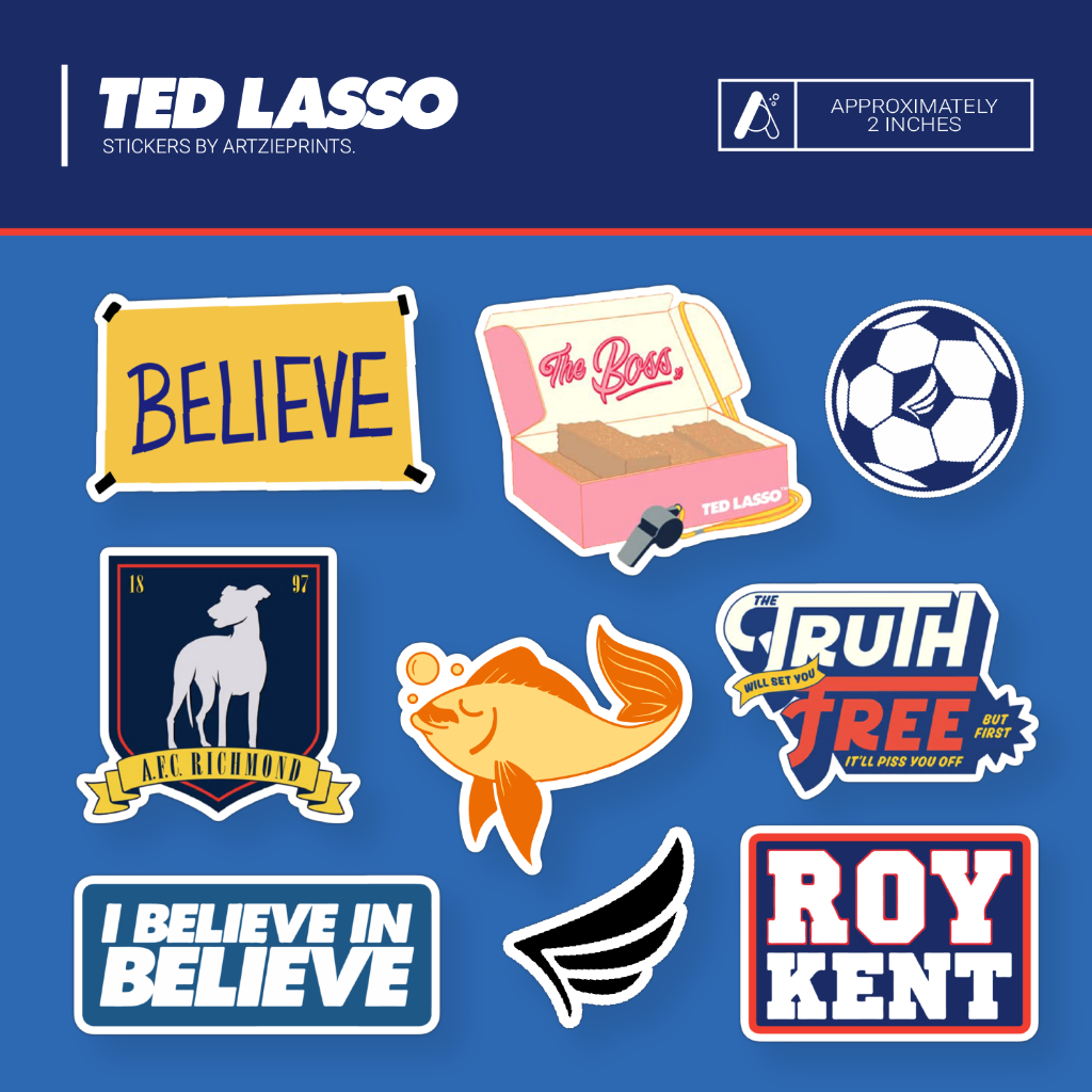 Ted Lasso Stickers | Matte Laminated Waterproof | For : Laptop ...