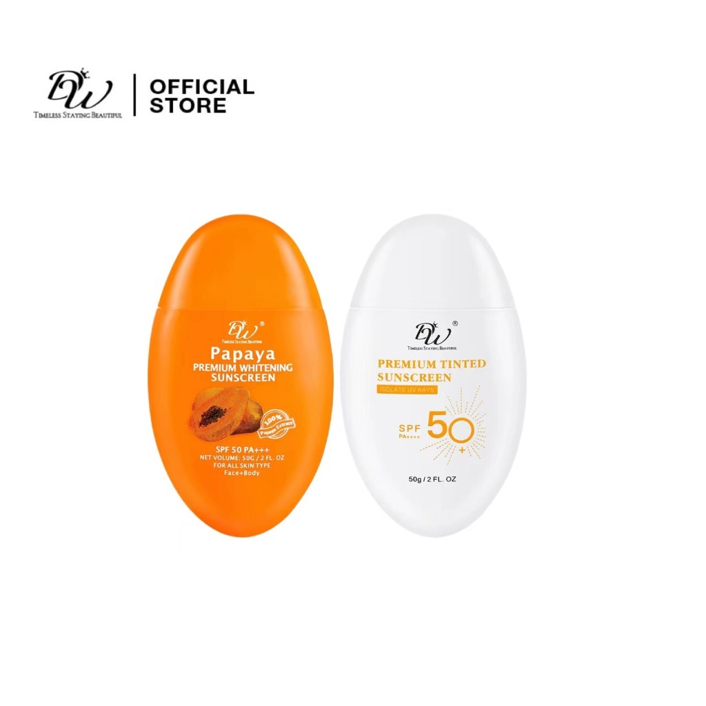 DW Premium Papaya / Tinted Whitening Sunscreen SPF50 PA+++ For Face ...