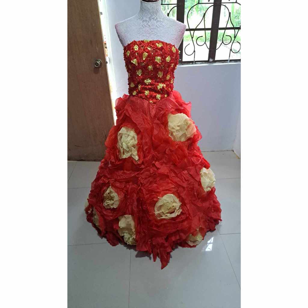 Red / yellow Debut Ballgown Sagala Photoshoot Birthday Gown Wedding ...