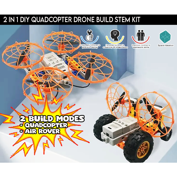 2 in 1 UAV Building Blocks Drone Quadcopter Kit for STEM RC Drones Kit ...