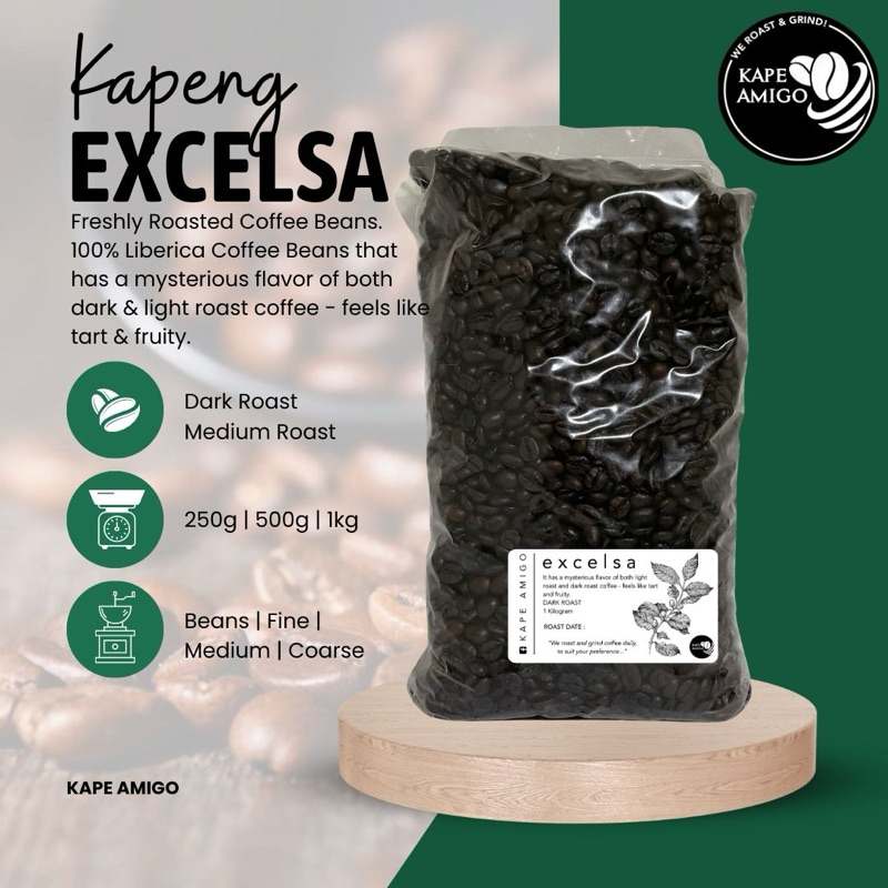 [Kape Amigo] Kapeng Excelsa Coffee Beans & Grounds [in Thick Plastic ...