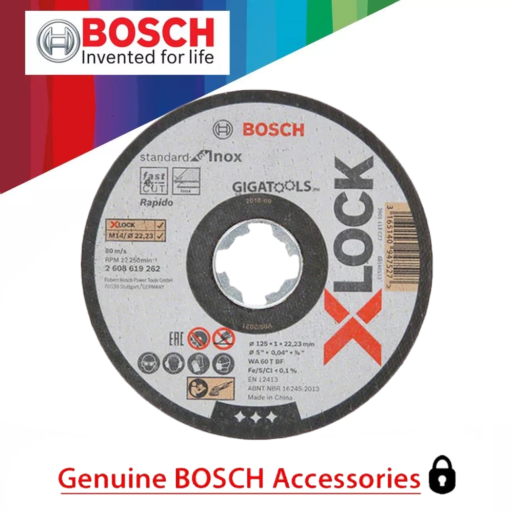 Bosch 5-inch (125mm) X-LOCK Cutting Disc for Inox Cutting (2608619262 ...