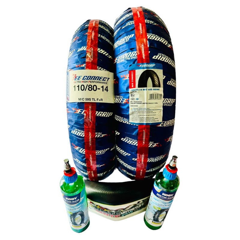 EUROGRIP BEE CONNECT TIRE 140/70/14/110/80/14 AEROX155 V1/V2 WITH ...