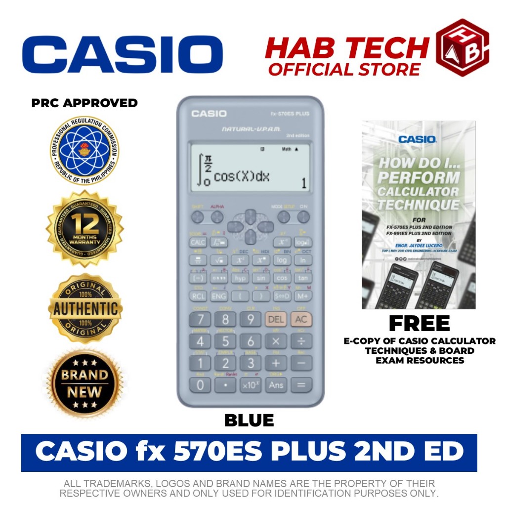 Authentic Casio FX 570ES Plus 2nd Edition Scientific Calculator FX570 570ES FX-570ES 570 ...