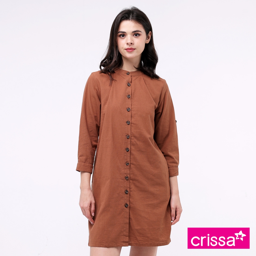 Crissa Cotton Linen 3/4 Dress CSDT29-0111 | Shopee Philippines