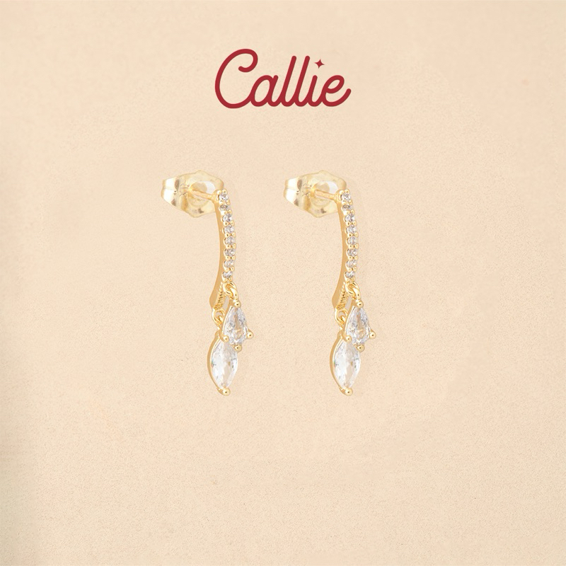 Callie 14k Gold Plated Maui Diamond Drop Earrings Shop Callie | Shopee ...