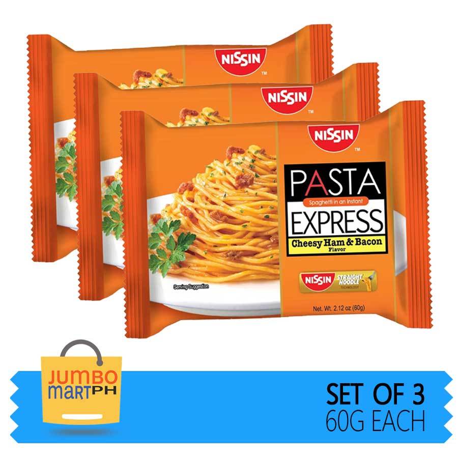 NISSIN PASTA EXPRESS CHEESY HAM & BACON 60G / SET OF 3 | Shopee Philippines