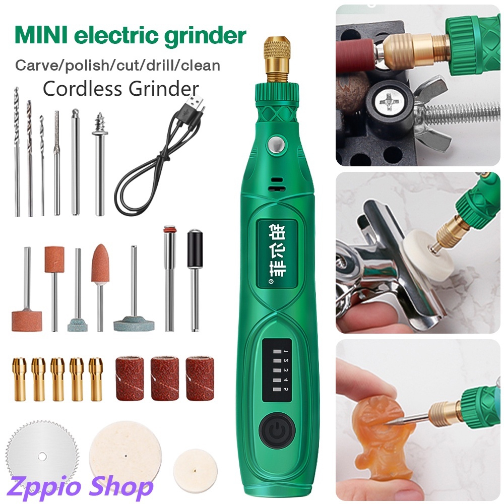 Cordless Mini Electric Drill Set 12V DC Power Tools for Milling Cutting ...