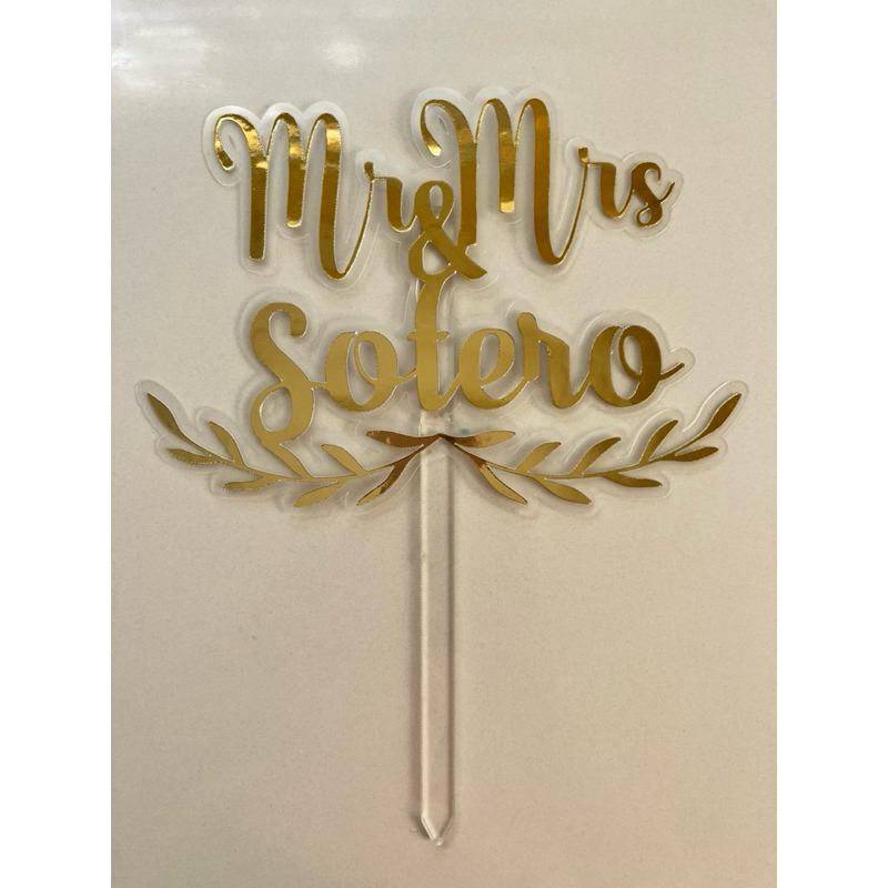 CUSTOMIZED/PERSONALIZED CARDSTOCK CAKE TOPPER with Acetate | Shopee ...