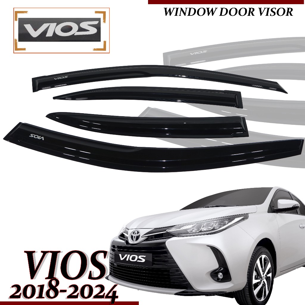 TOYOTA VIOS 2018-2025 RAIN VISOR WINDOW VISOR (THAILAND MADE) | Shopee ...