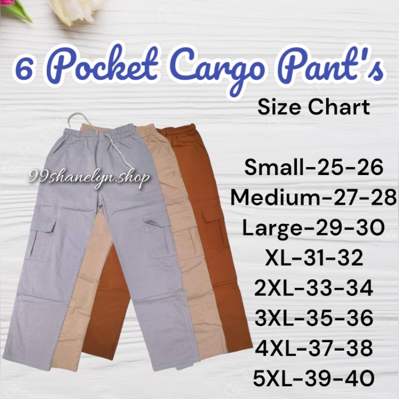Plus size 6 Pocket Cargo Pant's for Women/Men(S,M,L,XL,2X,3X,4X,5X ...