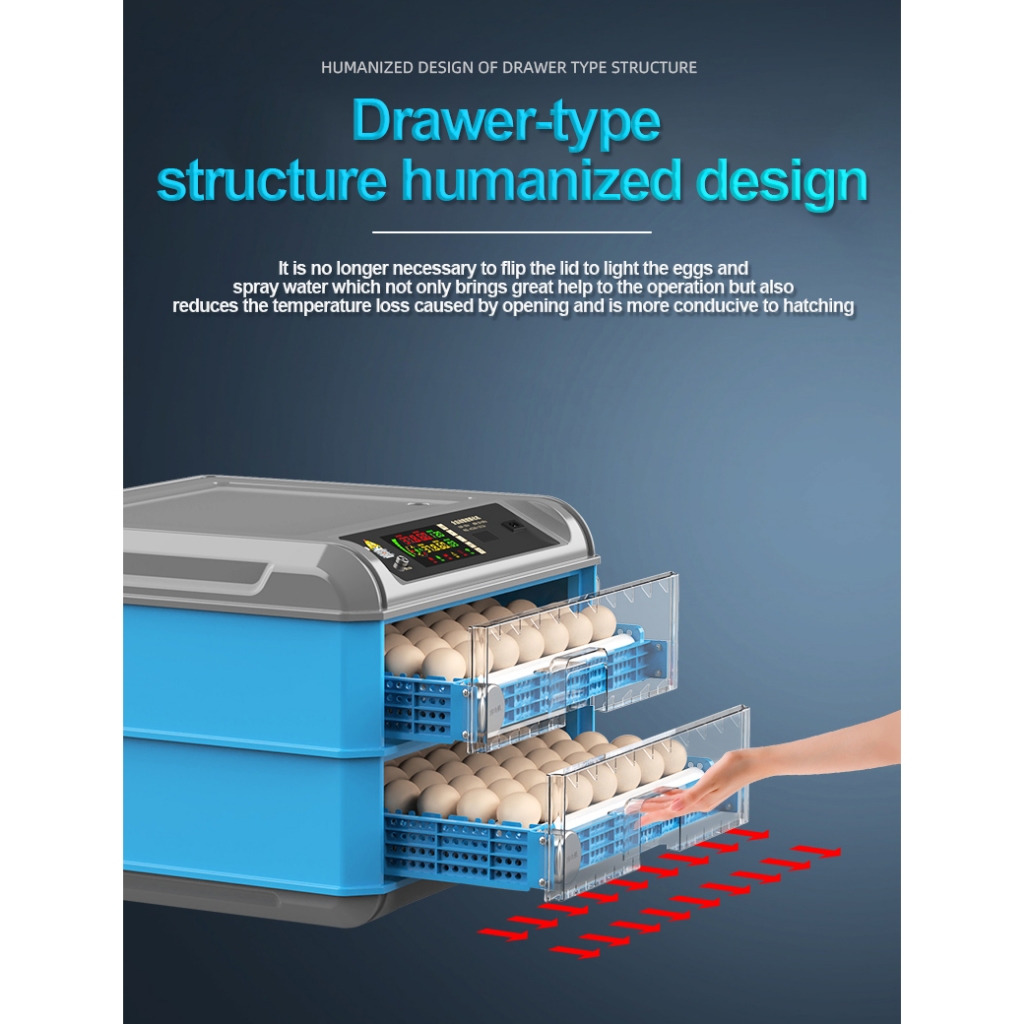 Egg incubator fully automatic 300 All-in-one hatching and brooding machine Automatic egg ...