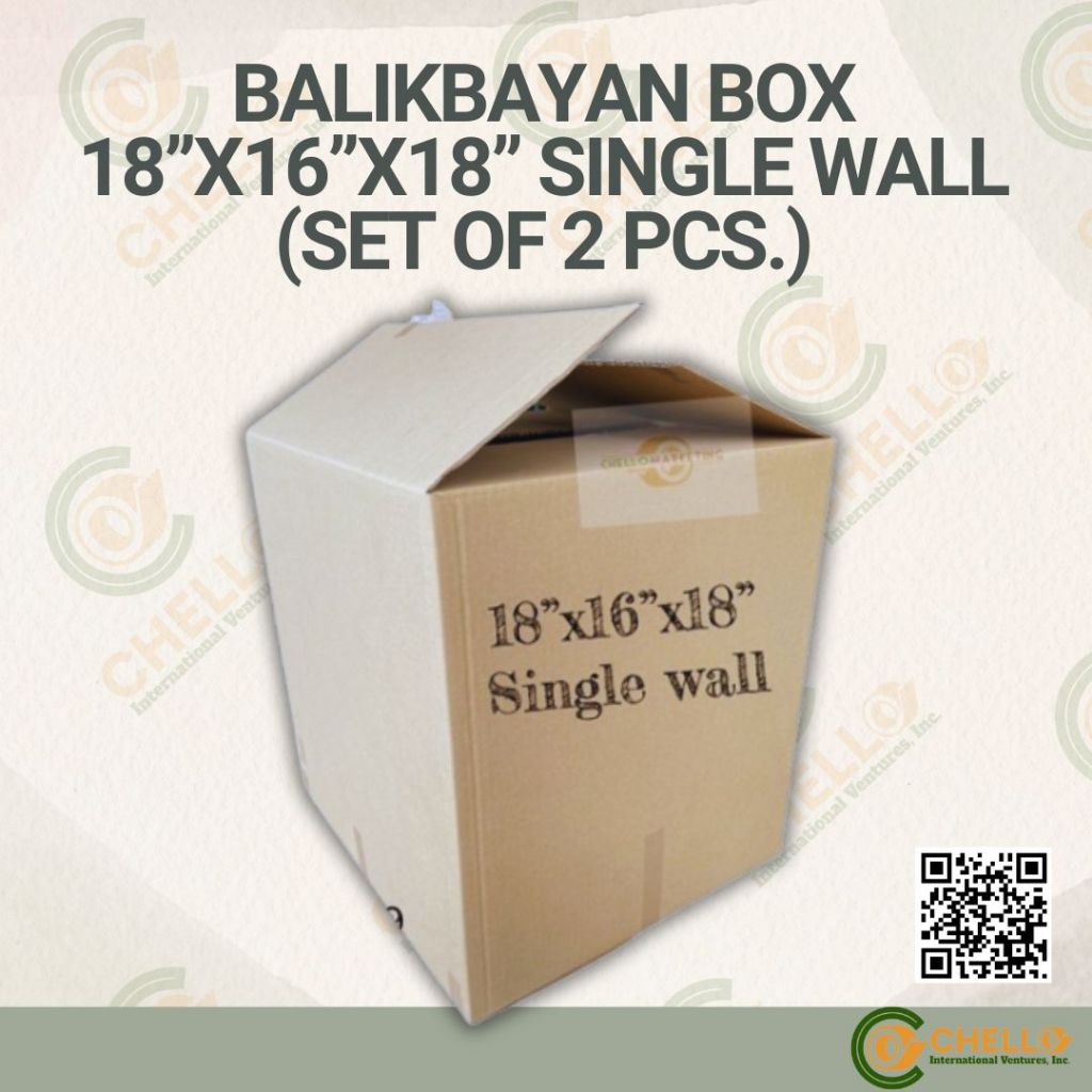 Balikbayan Box 18”x16”x18” single wall (set of 2 pcs.) | Shopee Philippines