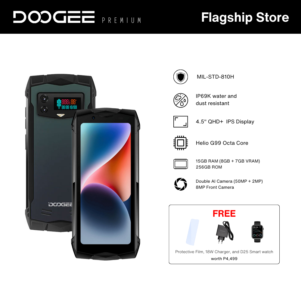 DOOGEE Smini Rugged Smartphone | 8+256GB | IP68 Waterproof | Helio G99 ...