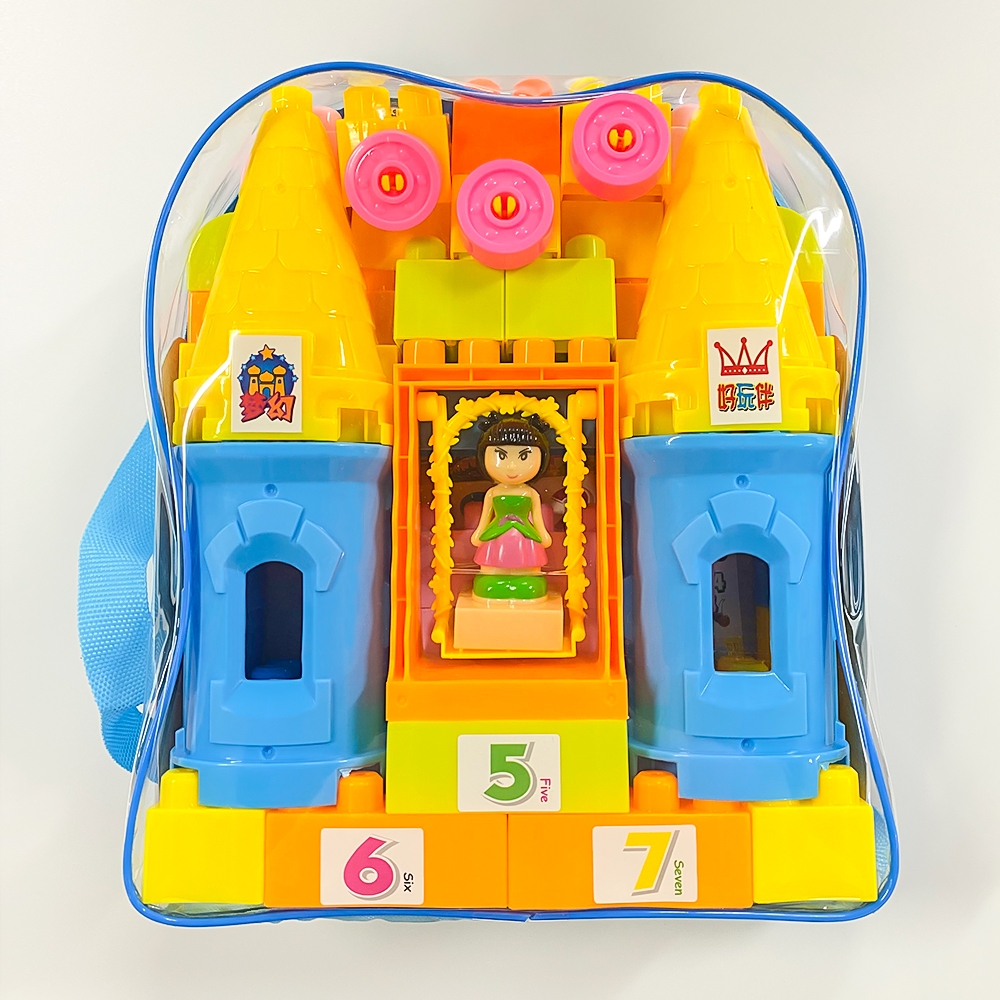 46pcs Backpack Building Blocks For Kids Assemble Toys Castle Building ...