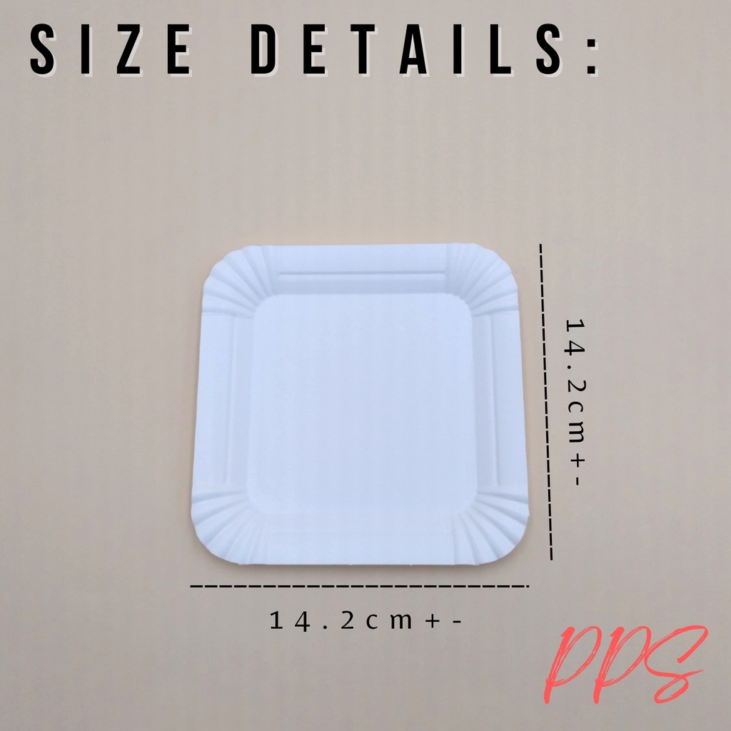200pcs - Plain White Square Shape Paper Plate | Shopee Philippines