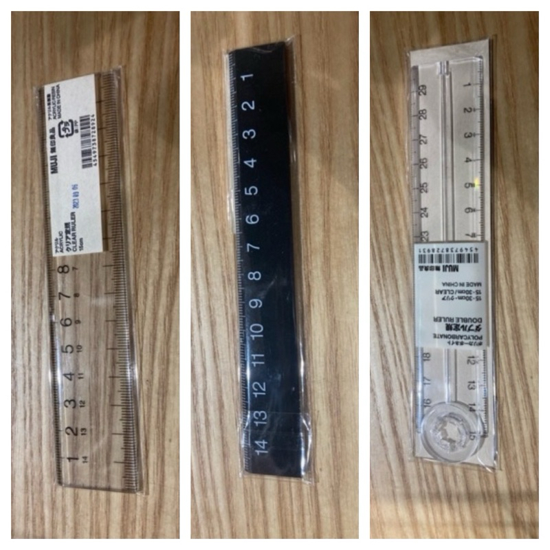 Muji rulers/ 15 cm/ clear/ black/ Double Ruler | Shopee Philippines