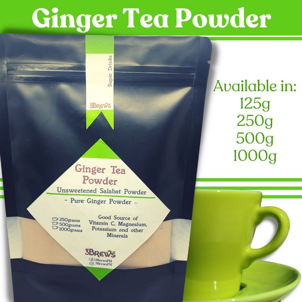 3Brews Ginger Salabat Tea Powder: Natural, Pure, Premium and Sugar-Free ...