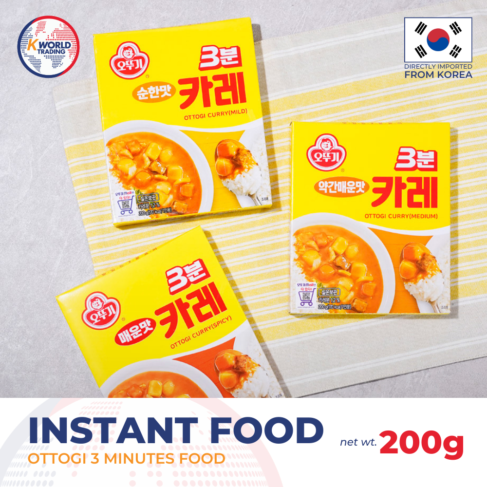 OTTOGI 3 minutes Korean Instant Food 200g Beef, Spicy, Mild, Medium ...