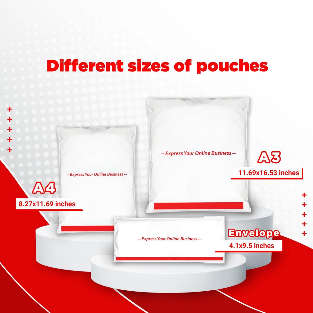 Pouches With Couriers Red Logo Printed (105 Pcs) | Shopee Philippines