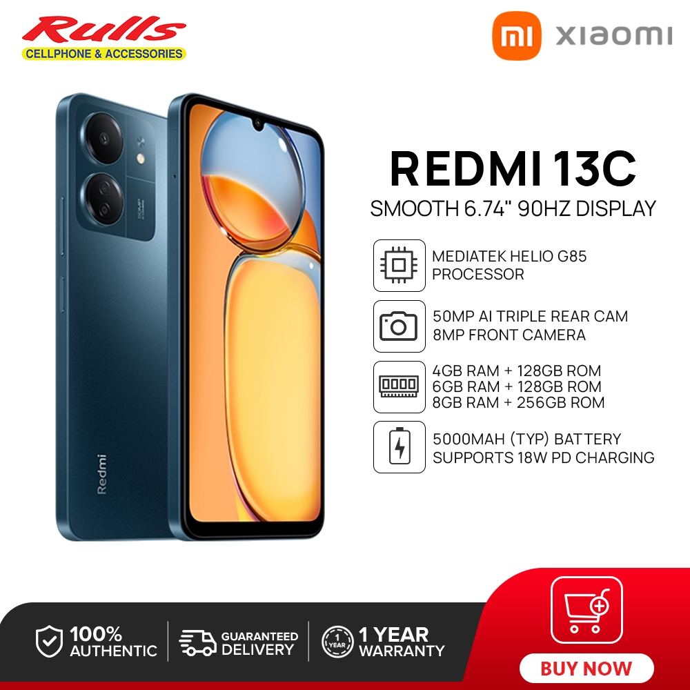 Xiaomi Redmi 13C Smartphone | 4GB+128GB / 6GB+128GB / 8GB+256GB | Helio G85 | 50MP AI Triple ...