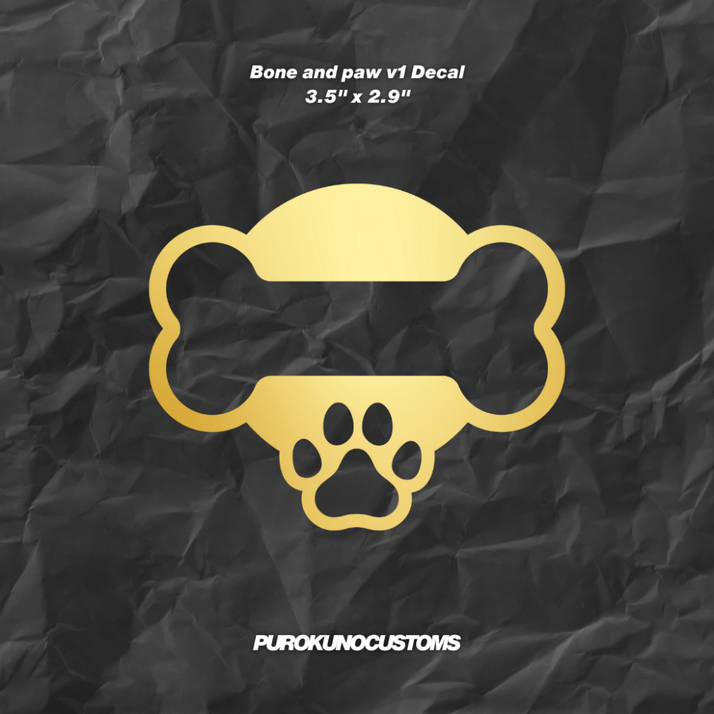 BONE AND PAW VERSION 1 Car & Motorcycle vinyl sticker decals / Machine ...