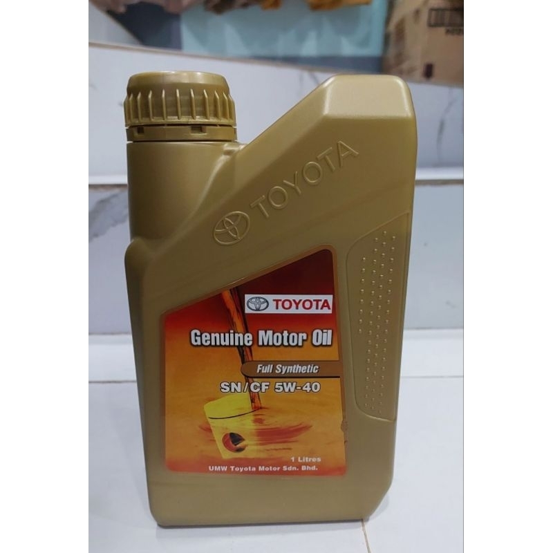 GENUINE TOYOTA MOTOR OIL ENGINE GAS/DIESEL 5W40 1LTR FULLY SYNTHETIC | Shopee Philippines