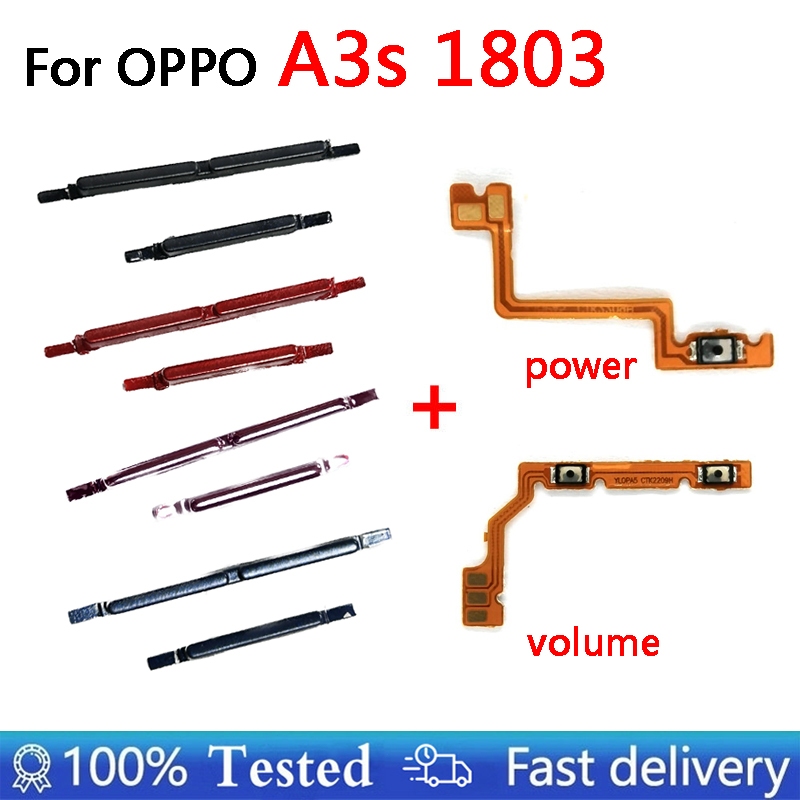 For Oppo A3s A5 1803 Power ON OFF Key Mute Volume Button Ribbon Flex ...