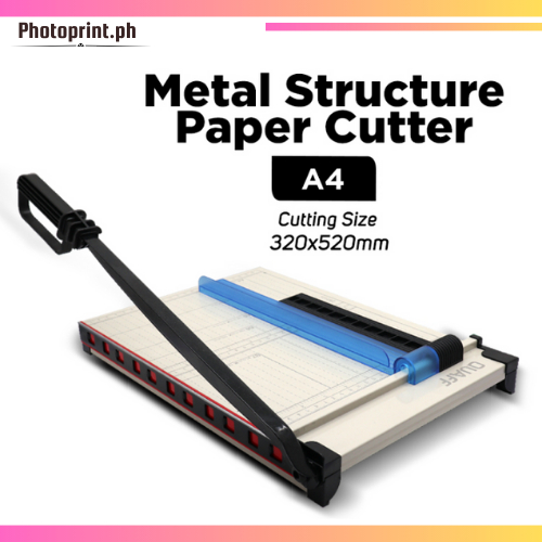 QUAFF Paper Cutter Metal Structure A4 Size with Adjuster and Stopper ...