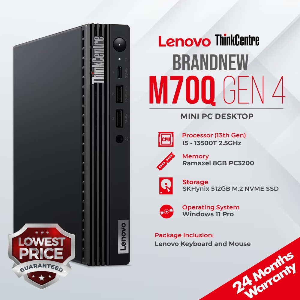Lenovo ThinkCentre M70Q Gen 4 - Intel core i5 13th Gen 8GB RAM 512GB ...