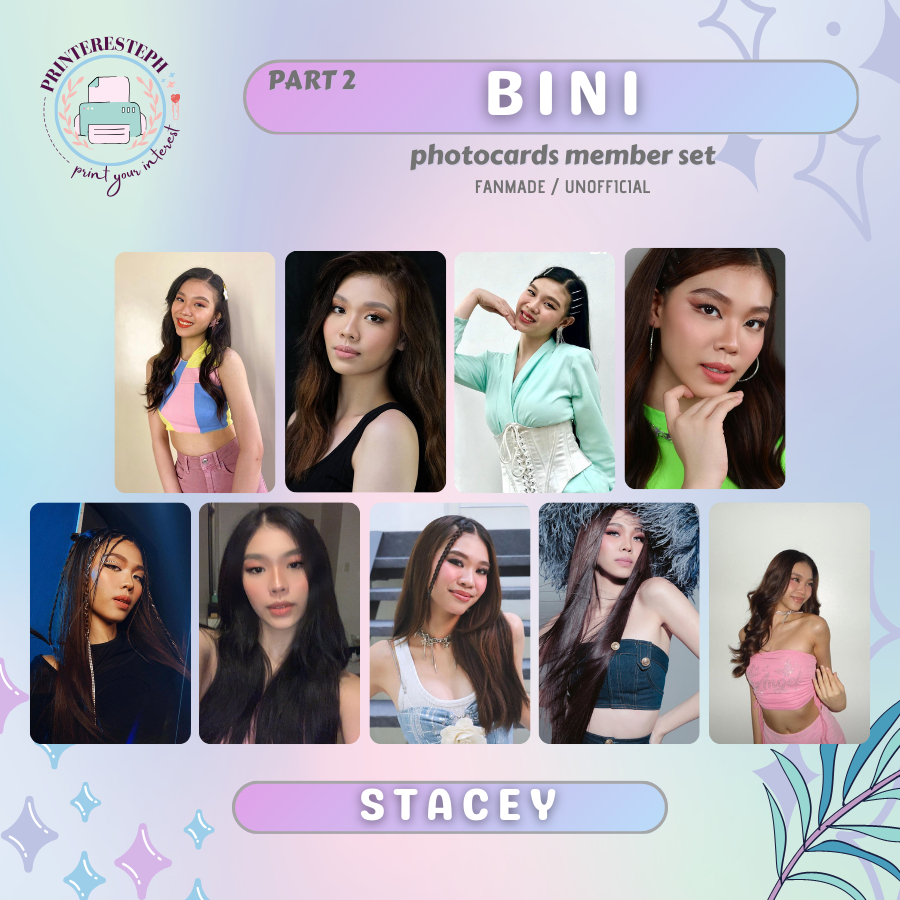 PART 2/4: BINI Photocards Member SET [ 9 pcs ] laminated + w/ backprint ...