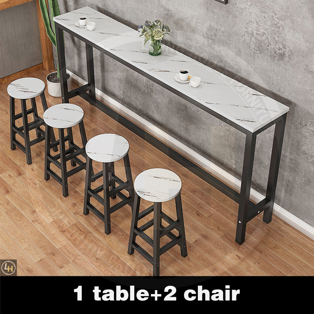 LIVING 1 x Bar Table & 2 x High Bar Stool / Dining Table / Long bar ...