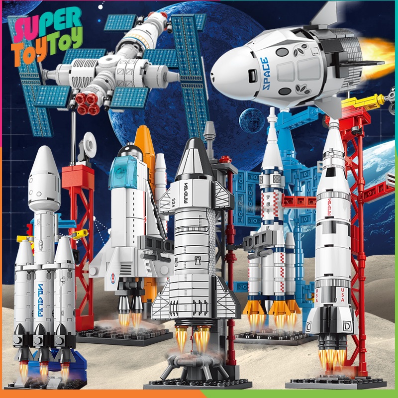 Mini Space Shuttle Rocket 3D Model Building Blocks Educational Toys for ...