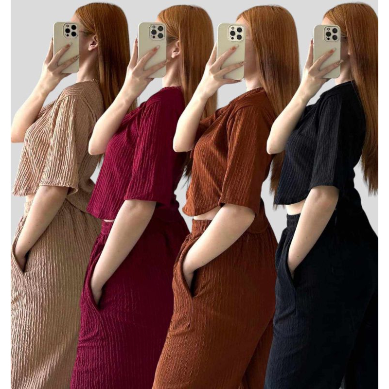 BKK TERNO TOPS PLUS WIDELEG PANTS WITH TWO POCKET SIDE SMALL TO SEMI ...