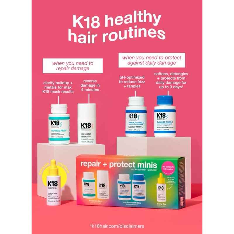 K18 Biomimetic Hair Science Set, Shampoo, Repair Hair Mask | Shopee ...