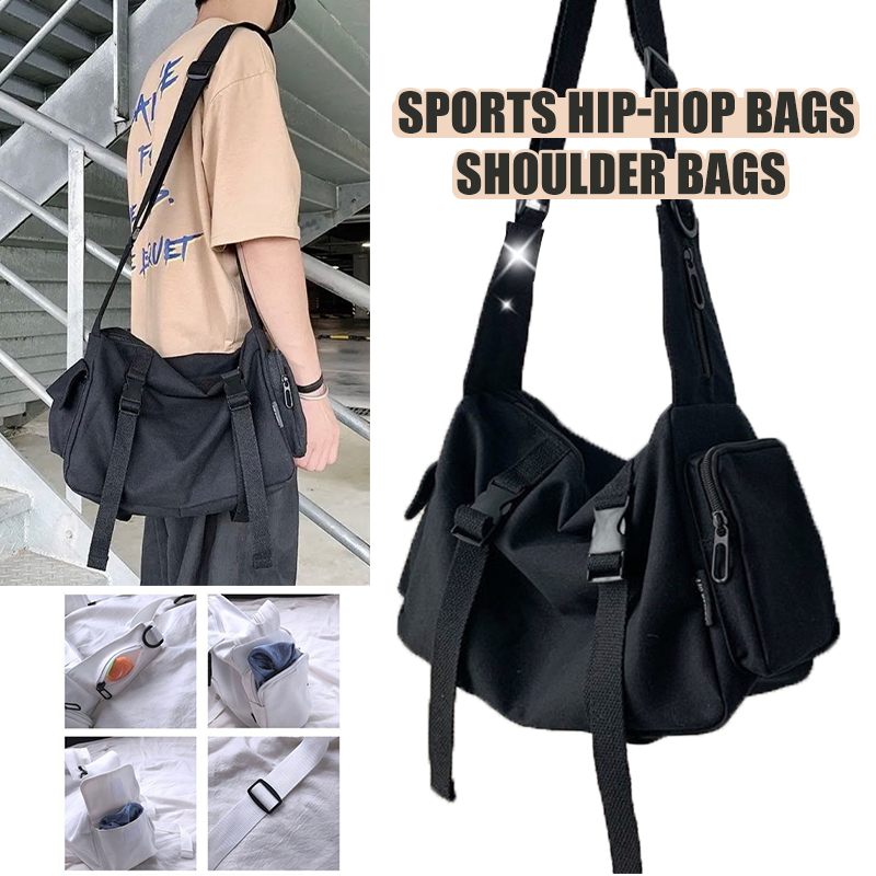 Unisex Japanese Harajuku Canvas Sling Bag Sports Hip-hop Bags For Women ...