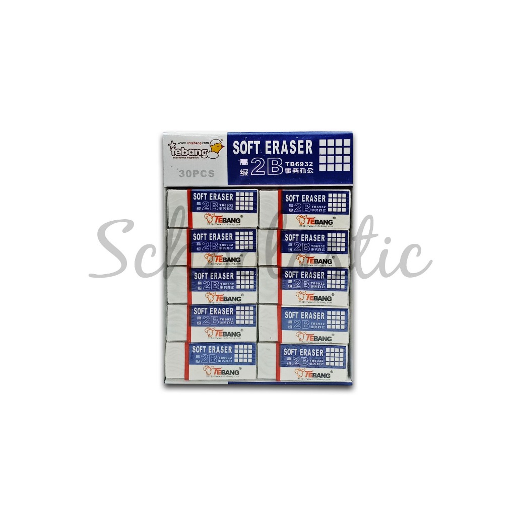 TB6932 tebang 2B Soft Eraser (30pcs/box) | Shopee Philippines