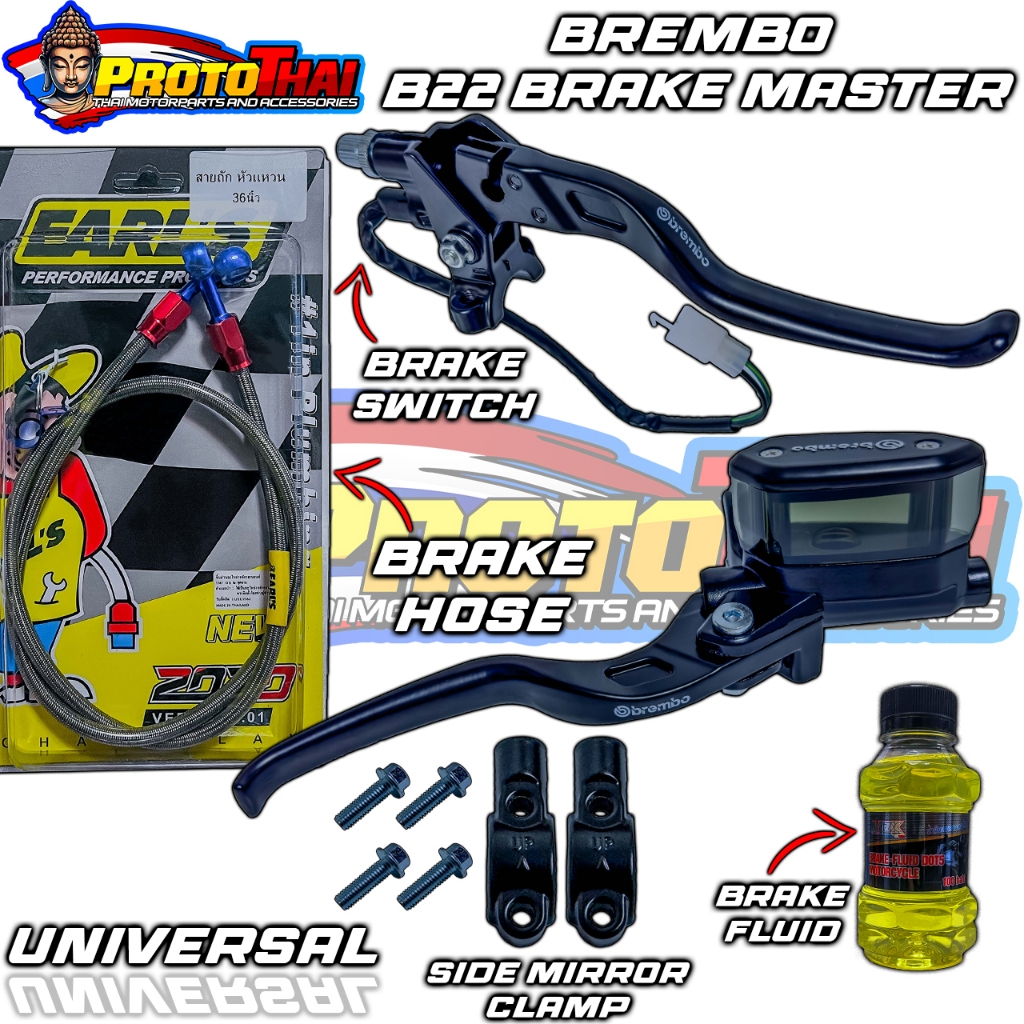 Brake Master B22 Single Tank with Earls Hose + Brake Fluid Universal ...