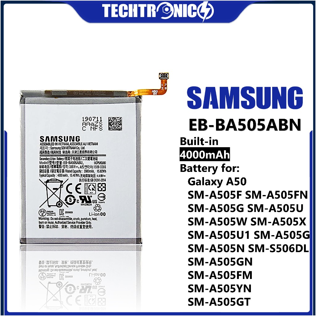 Battery EB-BA505ABU Samsung Galaxy A50 A505F A505FN A505GN A505G A505FM ...