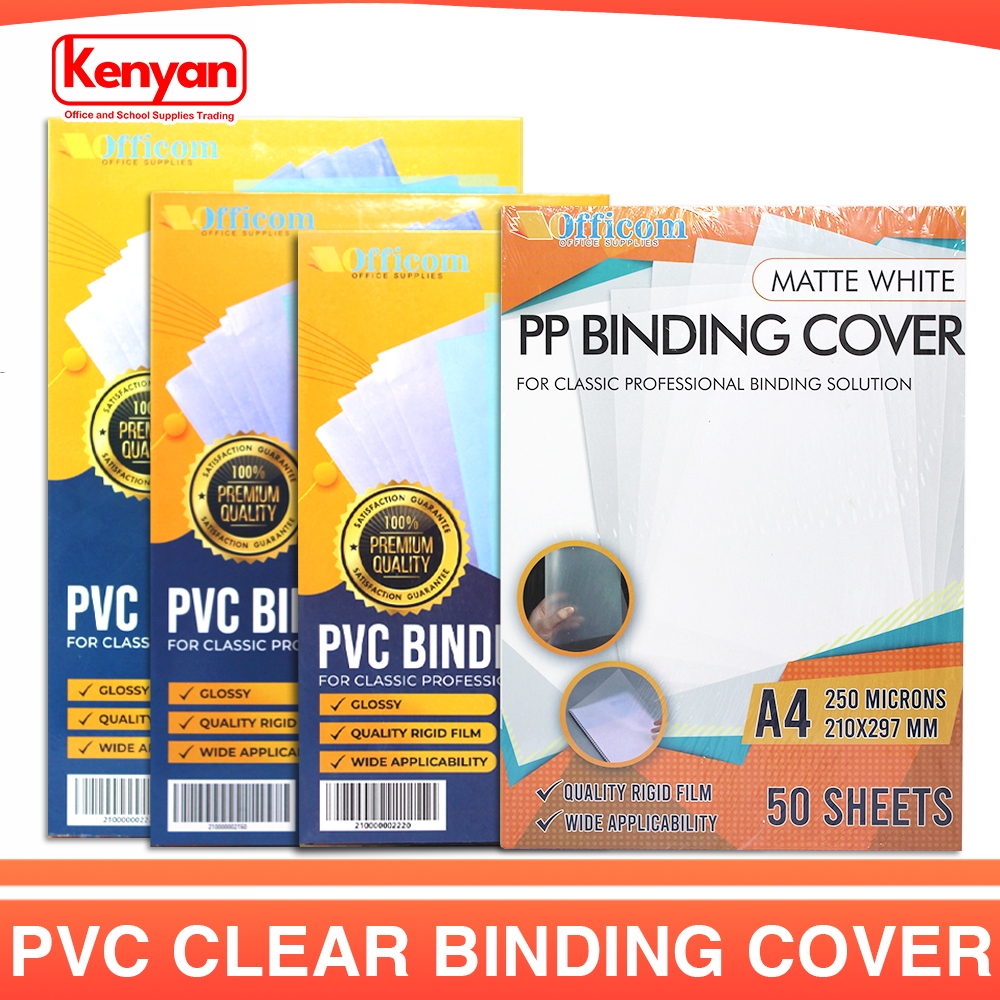 OFFICOM Clear Binding Cover (A4/Short/Legal) PVC Transparent 200 ...
