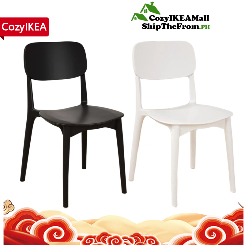 CozyIKEA Nordic Plastic Chair Dining Chair Stackable Home Chair ...