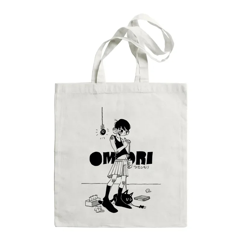 Omori Game Ladies Casual White Canvas Tote Bag Eco Foldable Shoulder ...