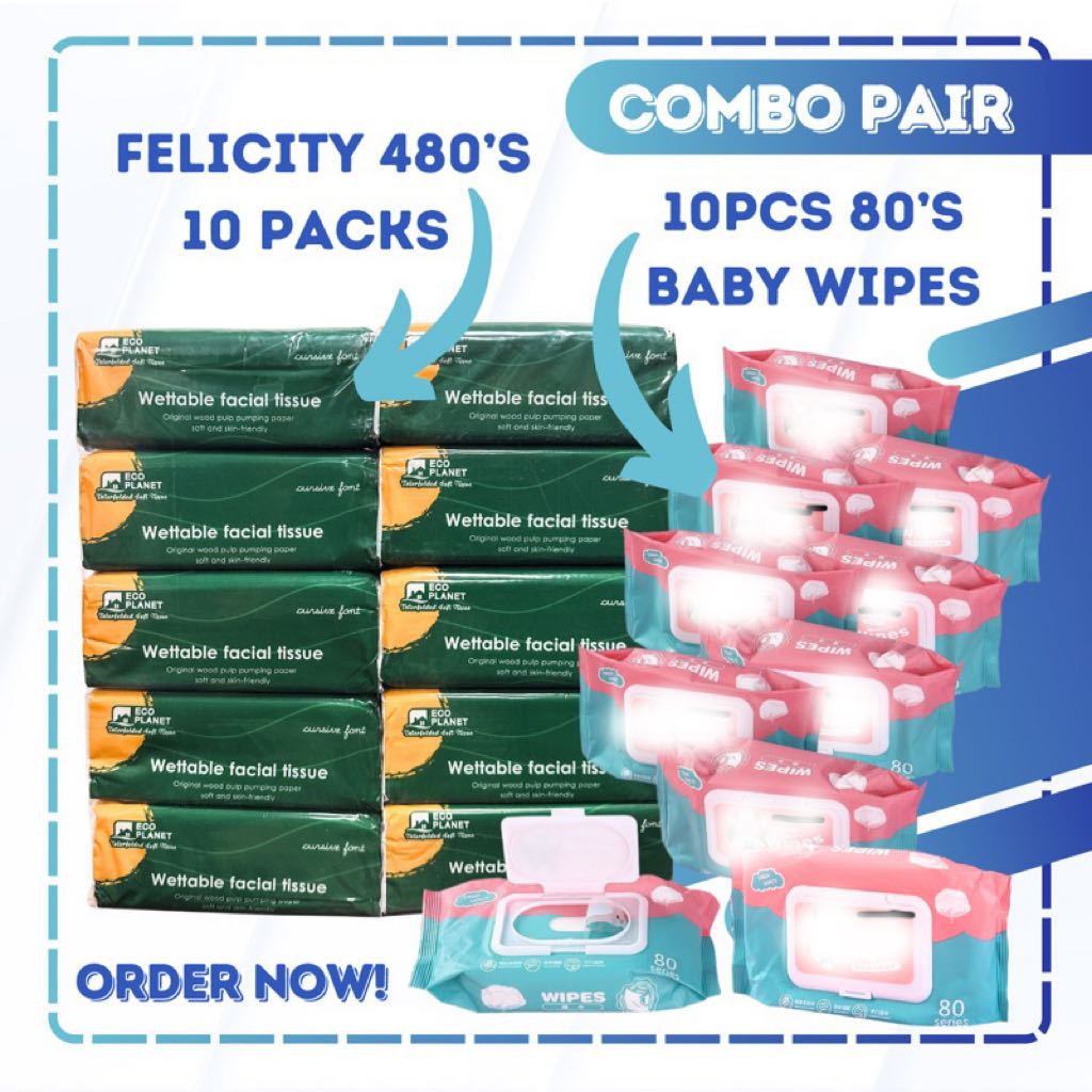 20PCS Combo 10pack 480sheet tissue&Unscented 10 packs Wipes 80 sheets ...