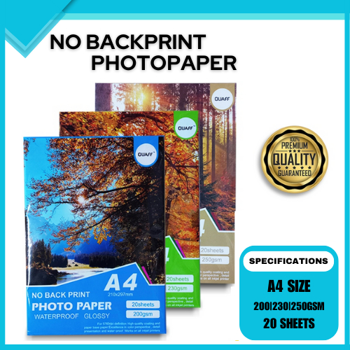 QUAFF Tree Type No Back Print Inkjet Photo Paper Glossy A4 Size 200gsm ...