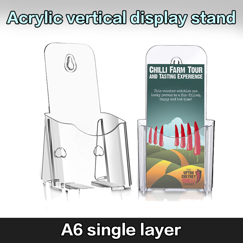 A6 1Layers Acrylic Brochure Holder Clear Flyer Menu Paper Card Stand ...